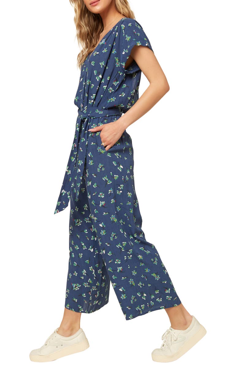 O'Neill Nickie Floral Print Woven Crop Jumpsuit | Nordstromrack