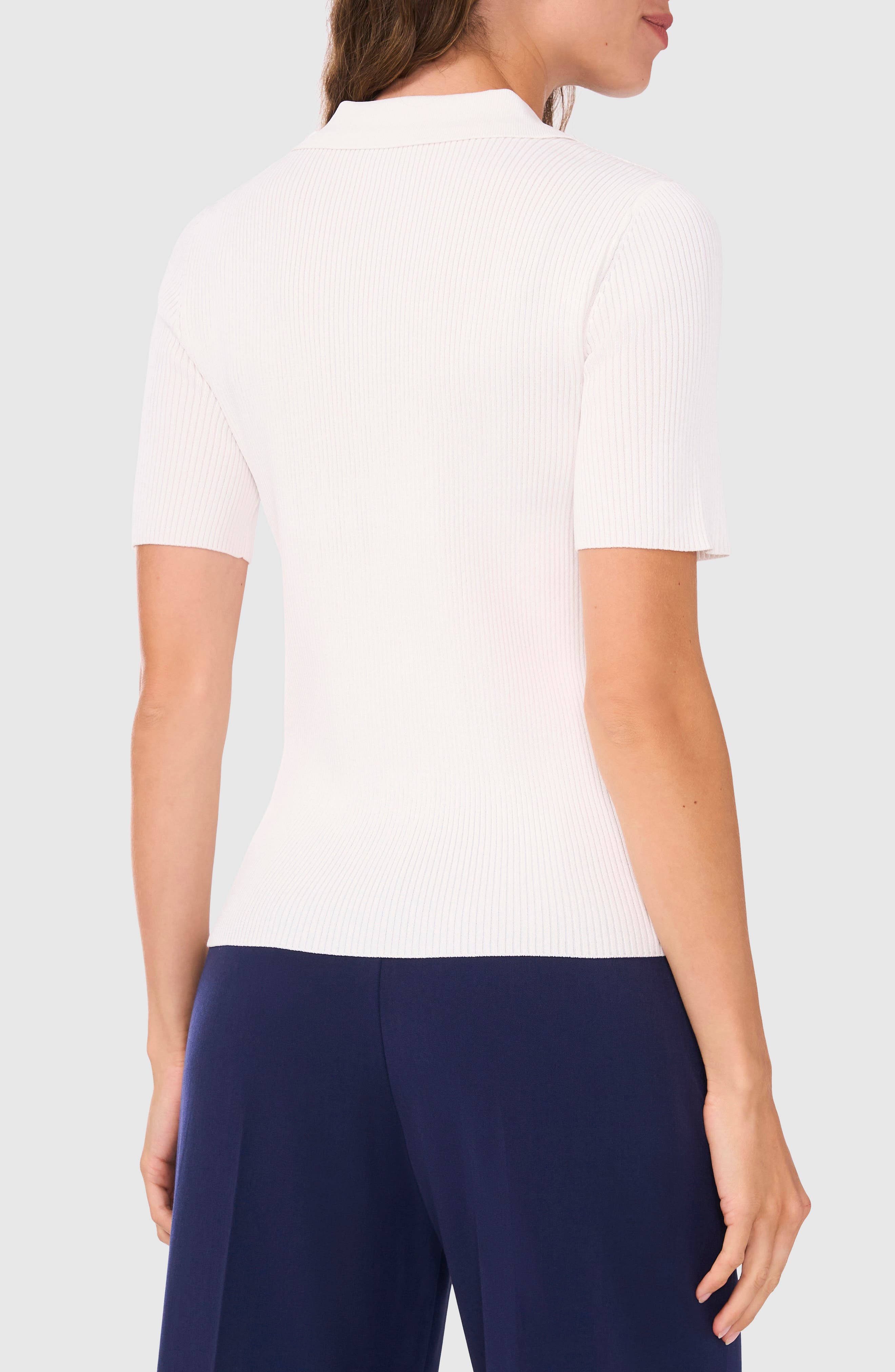 Halogen® Short Sleeve Rib Polo Sweater | Nordstromrack