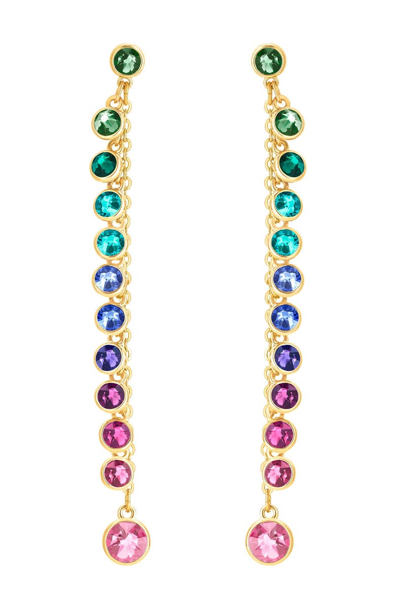 Swarovski Attract Rainbow Swarovski Crystal Linear Drop Earrings ...