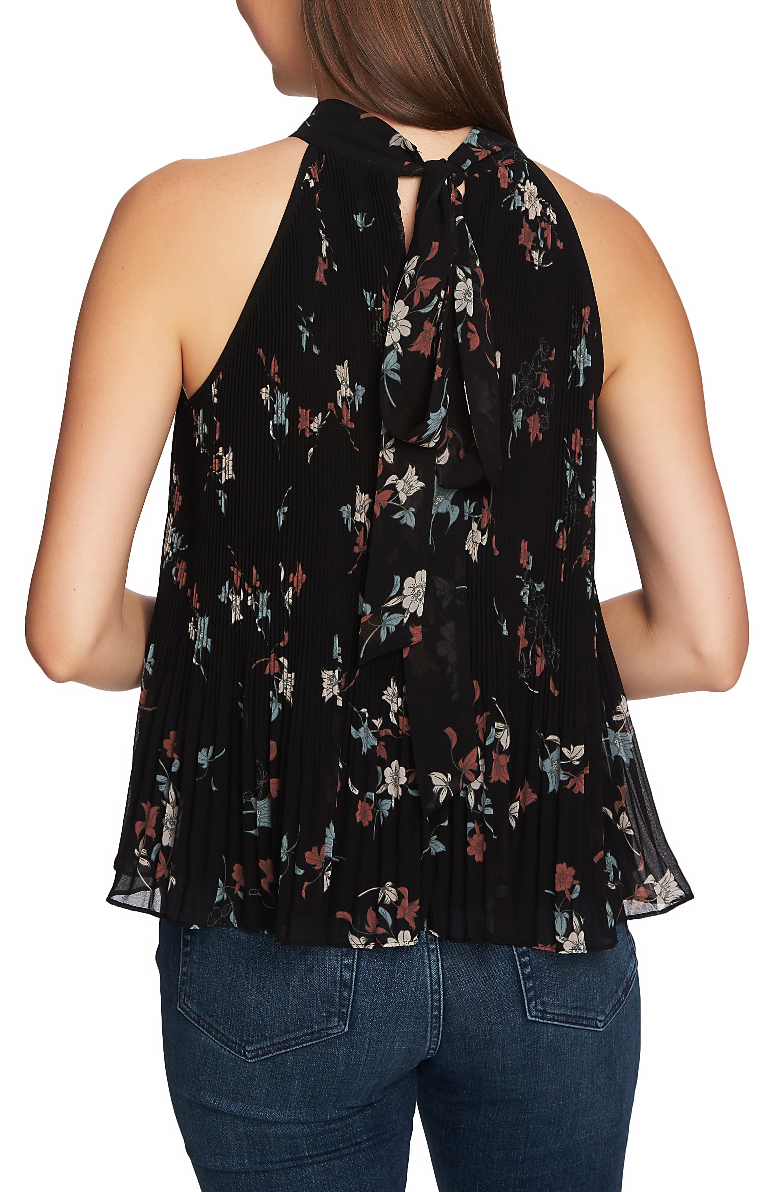 1.STATE Floral Belle Mix Pleat Halter Top | Nordstromrack