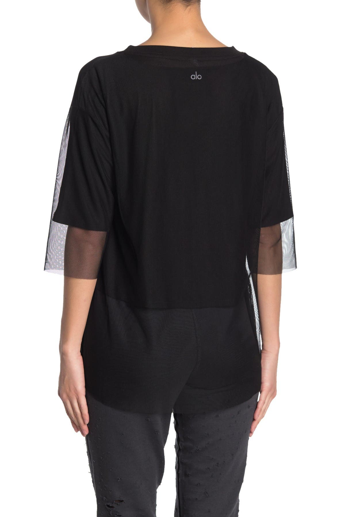 Alo Layer-Up Mesh Overlay T-Shirt | Nordstromrack