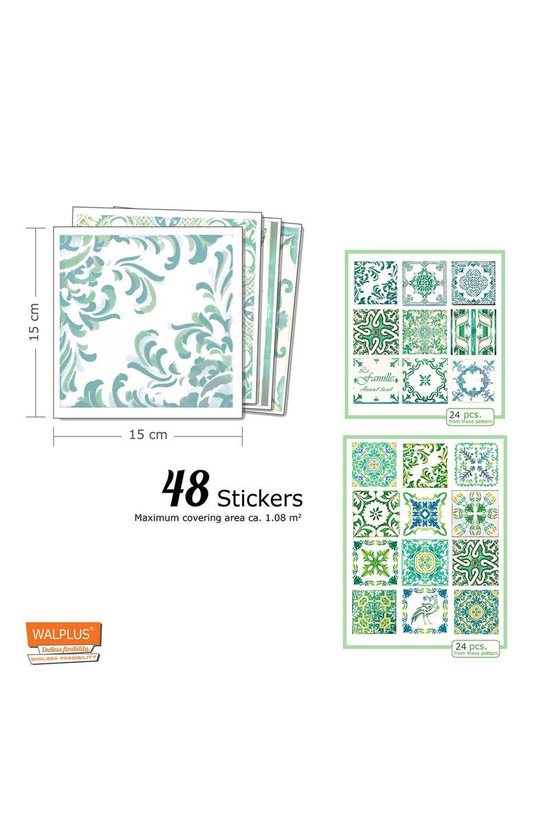 WALPLUS French Quote Vintage Green Tile Wall Sticker | Nordstromrack