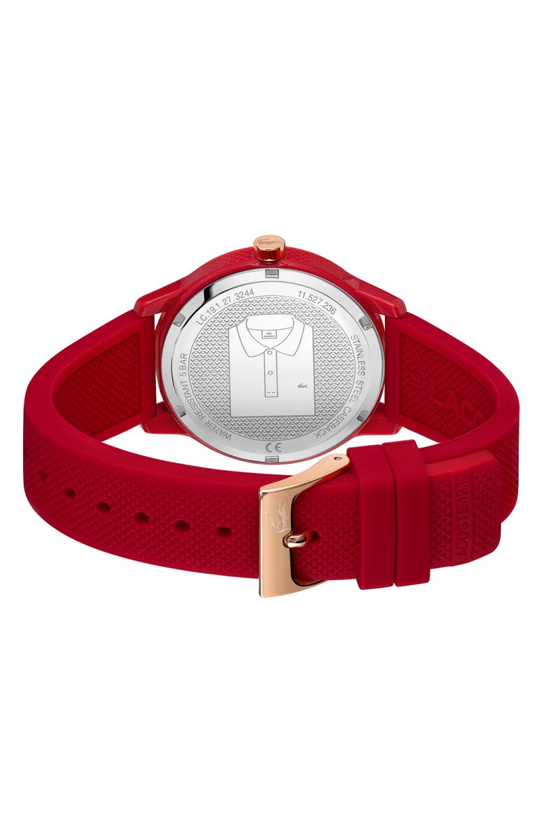 Lacoste 12.12 Chronograph Silicone Strap Watch, 36mm | Nordstrom