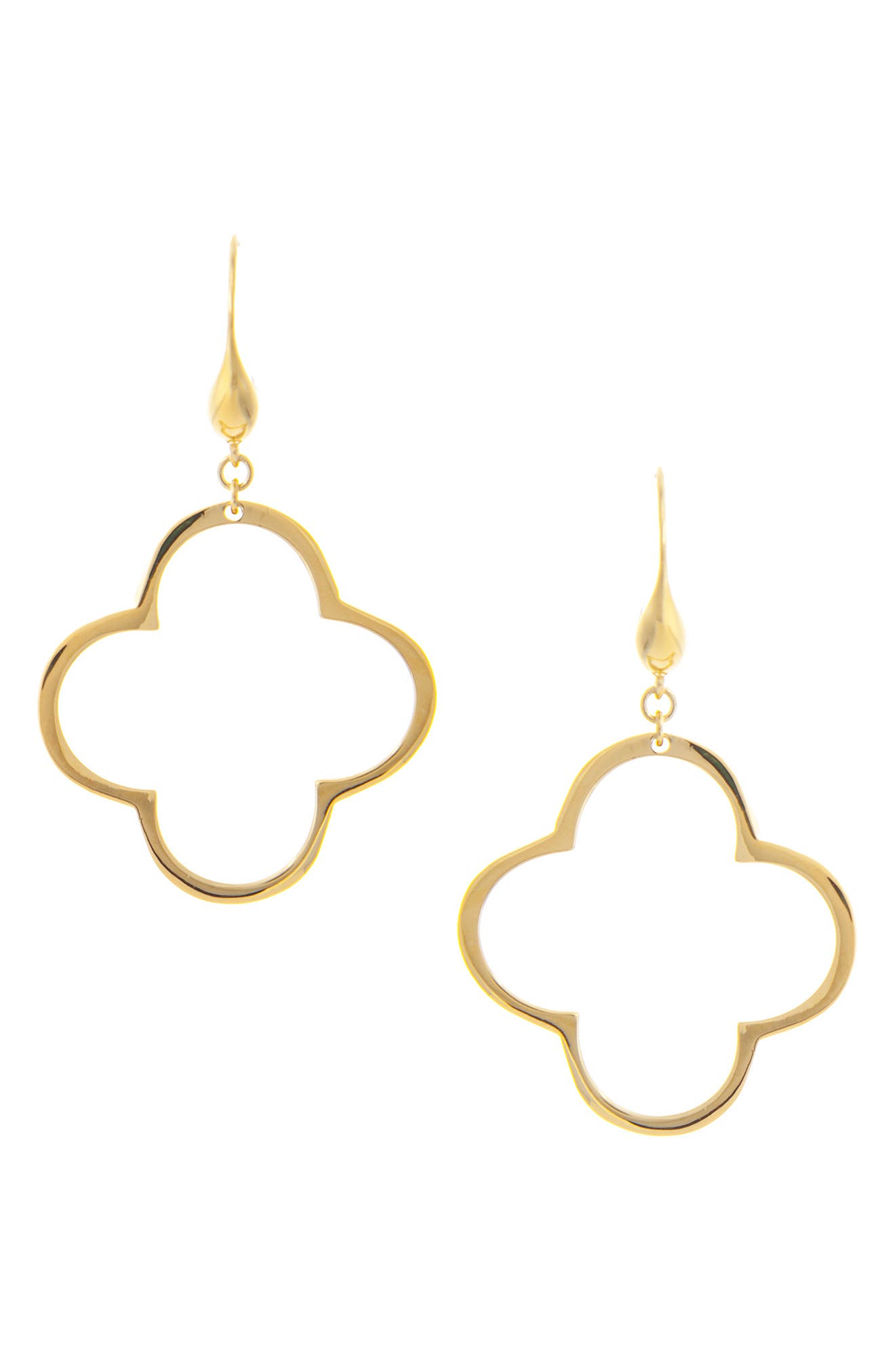 RIVKA FRIEDMAN 18K Gold Clad Polished Clover Hook Earrings | Nordstromrack