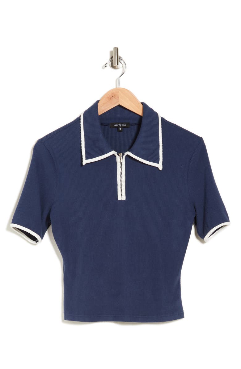 AREA STARS Lita Contrast Trim Rib Polo | Nordstromrack