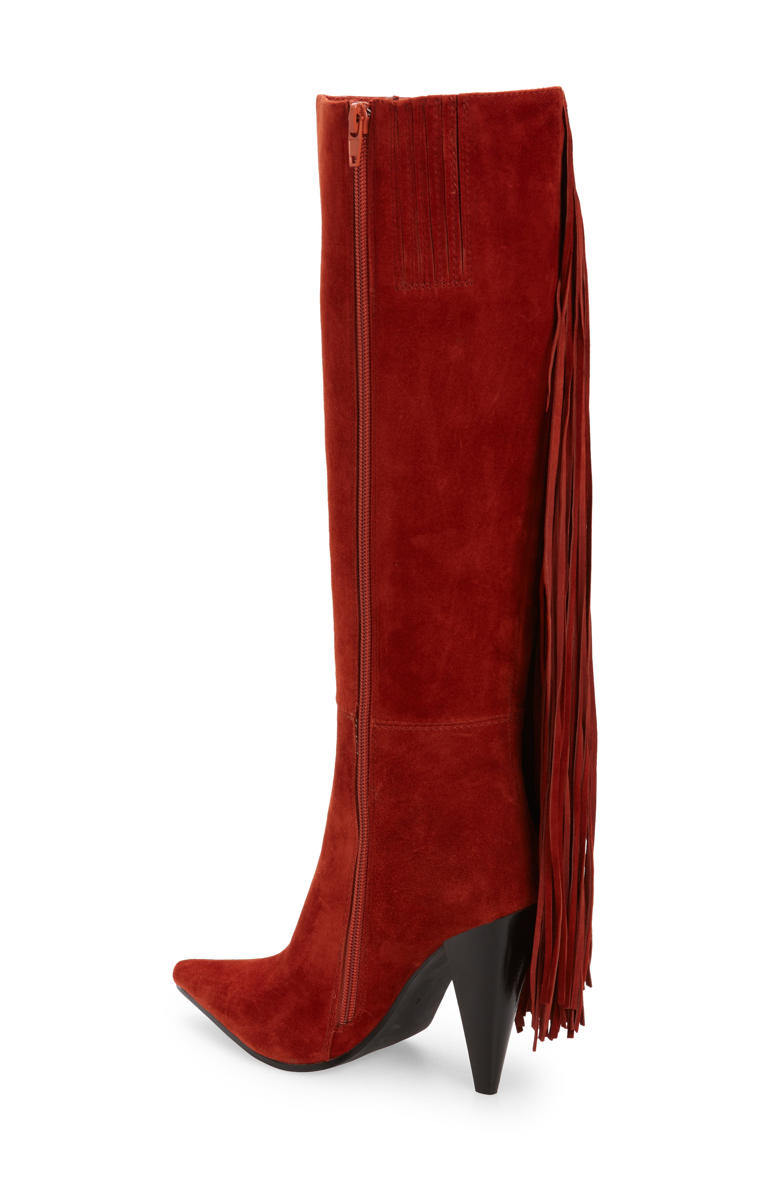Jeffrey Campbell Galloping Knee High Fringe Boot (Women) | Nordstromrack