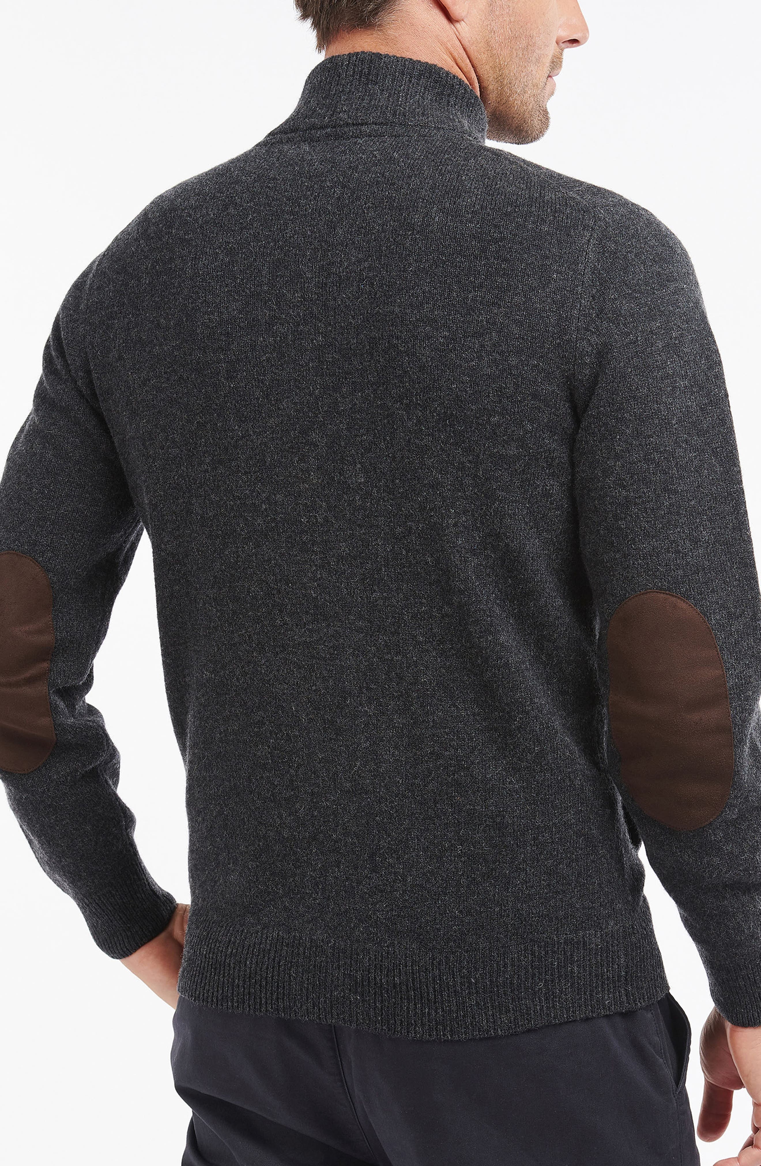 Barbour Elbow Patch Wool Cardigan | Nordstrom