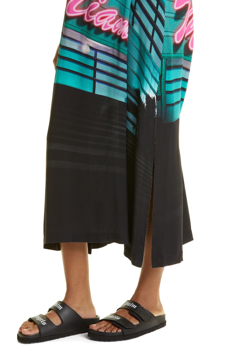 Palm Angels Miami Track Straps Satin Midi Slipdress | Nordstromrack