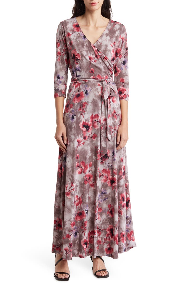 WEST K Surplice Neck Long Sleeve Floral Maxi Dress | Nordstromrack