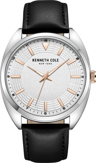 Kenneth Cole Classic Leather Strap Watch, 42mm | Nordstromrack