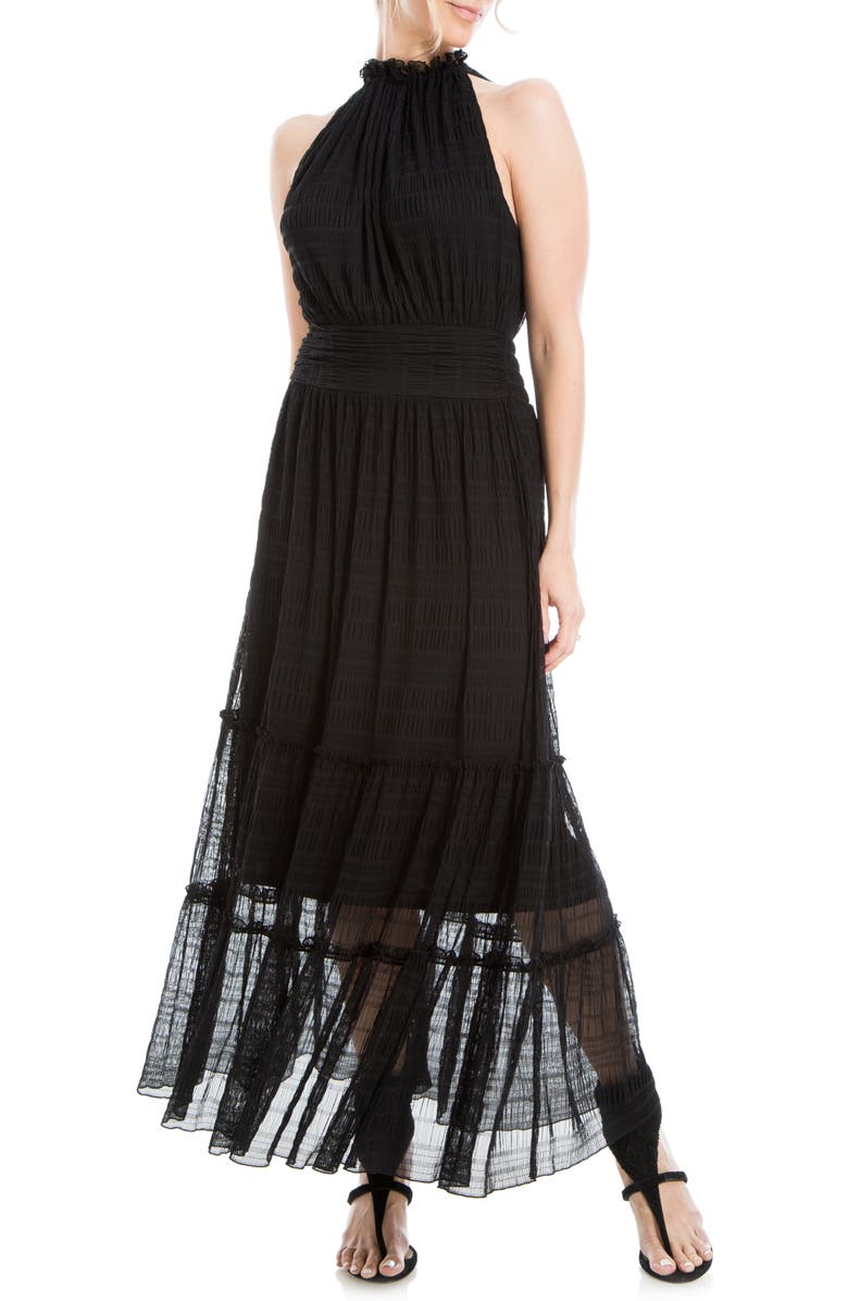 MAX STUDIO Mock Neck Lace Mesh Dress | Nordstromrack