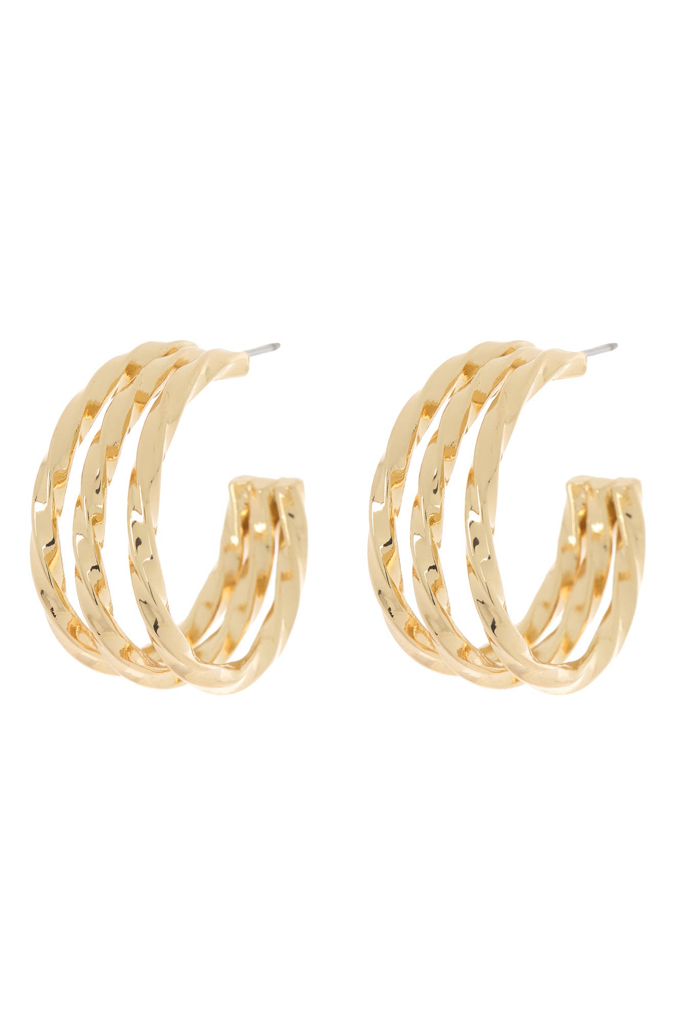 Stephan & Co. Twisted Triple Hoop Earrings | Nordstromrack