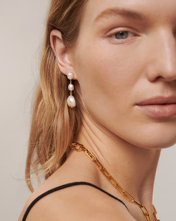 Monica Vinader Nura Reef Triple Freshwater Pearl Drop Earrings Nordstrom