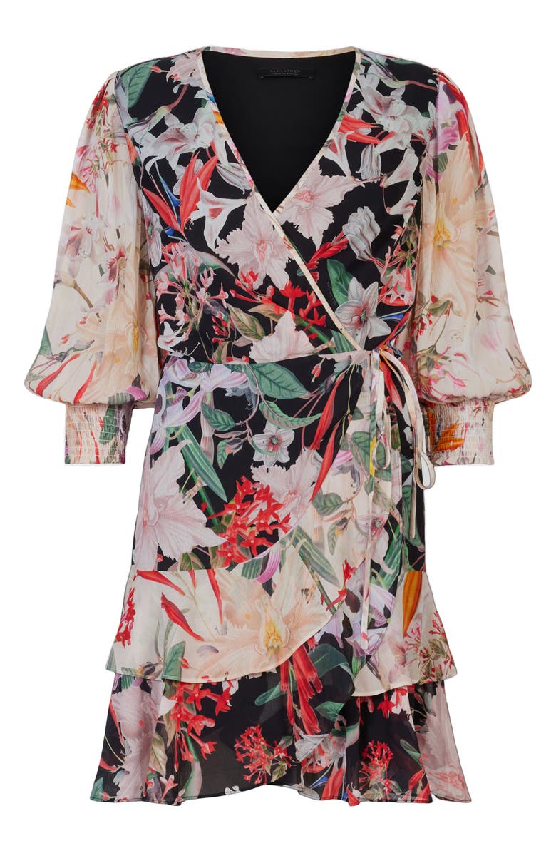 AllSaints Ari Leondra Floral Print Wrap Dress | Nordstromrack