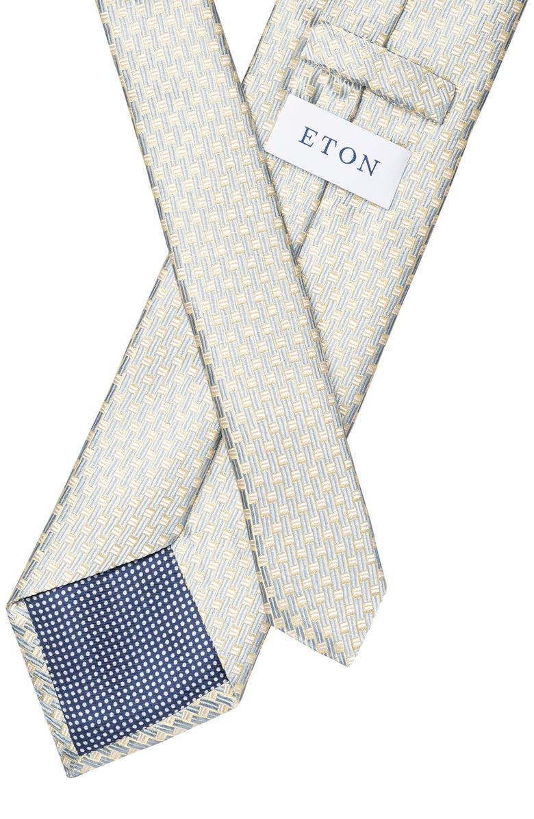 Eton Light Yellow Geometric Pattern Silk Jacquard Tie | Nordstromrack