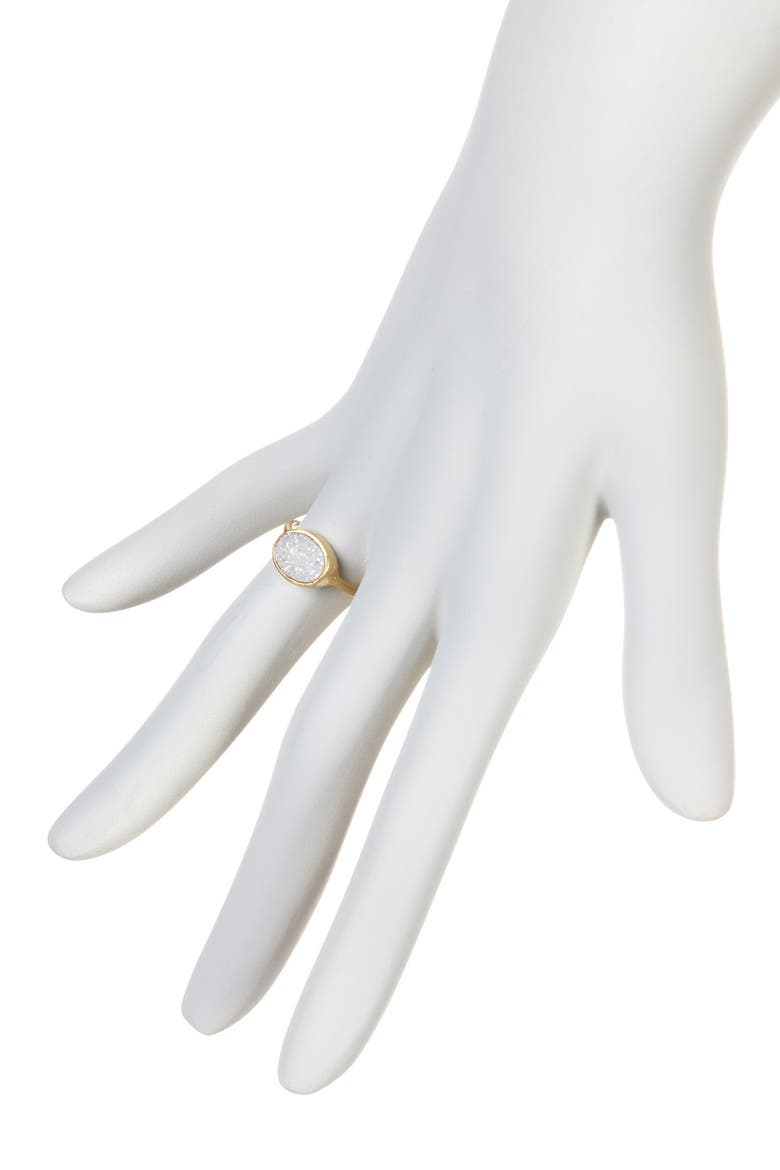 18K Gold Clad East-West White Druzy Oval Ring (Women) | Nordstromrack