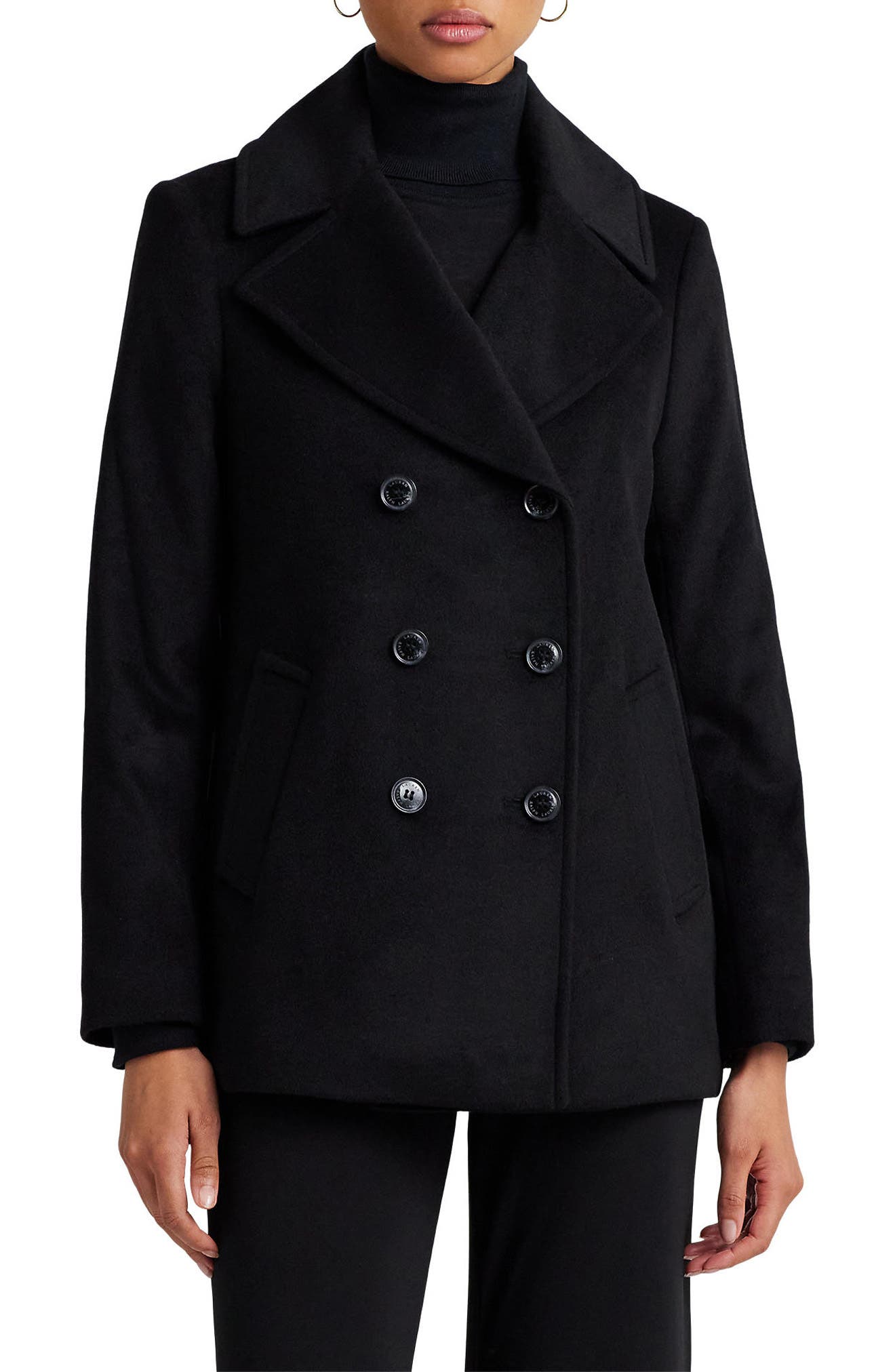 Lauren Ralph Lauren Martingale Wool Blend Peacoat | Nordstromrack