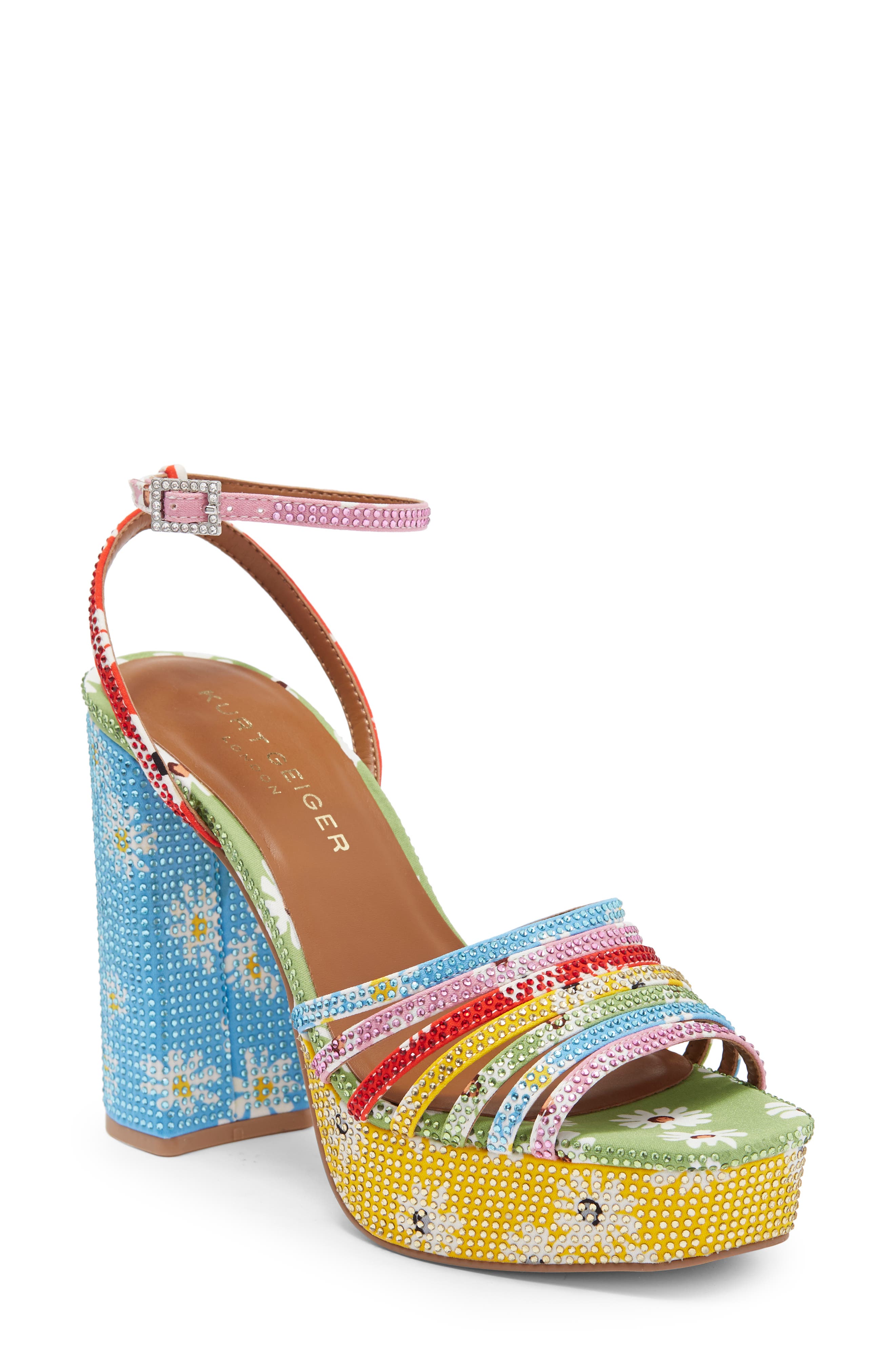 Kurt Geiger London Pierra Floral Rainbow Platform Sandal (Women ...
