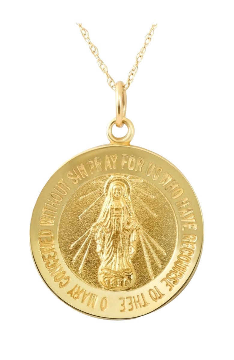 Bliss Diamond 14k Gold St. Mary Medal Pendant 1" Tall 4 Grams | Nordstrom
