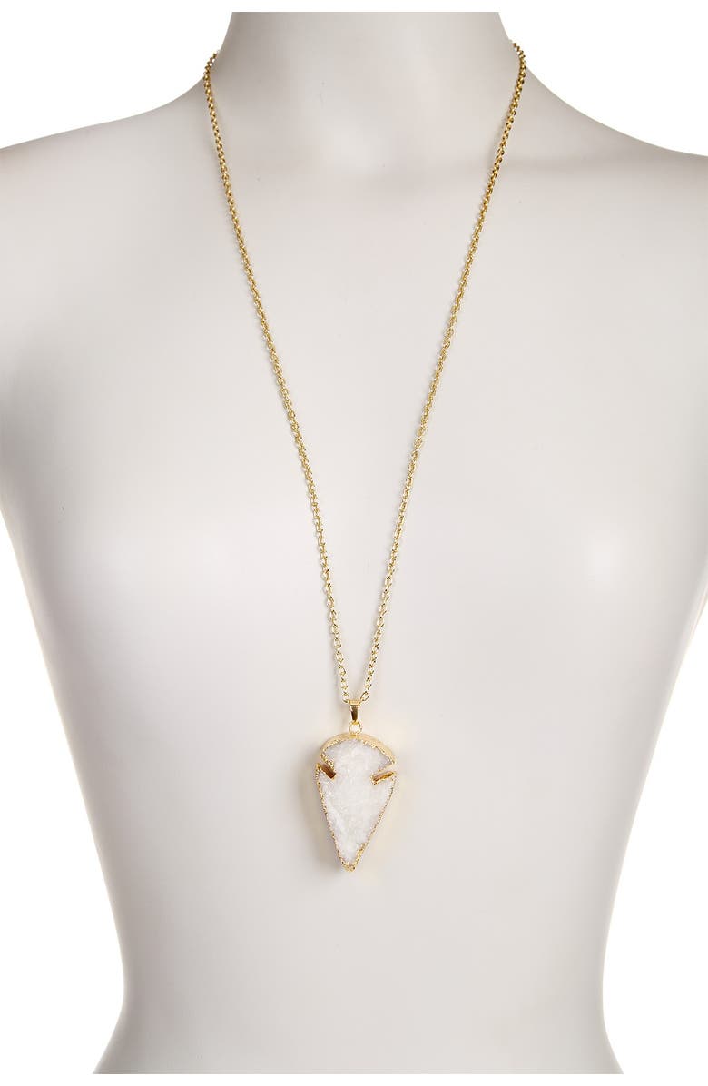 EYE CANDY LOS ANGELES 14K Gold Plated Druzy Arrowhead Necklace ...