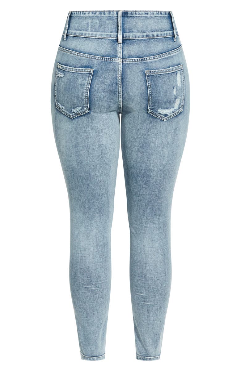 City Chic Asha Elena Distressed Cotton Blend Jeans | Nordstrom