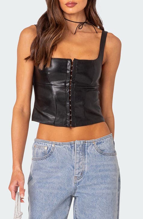 Women's Faux Leather Tops | Nordstrom