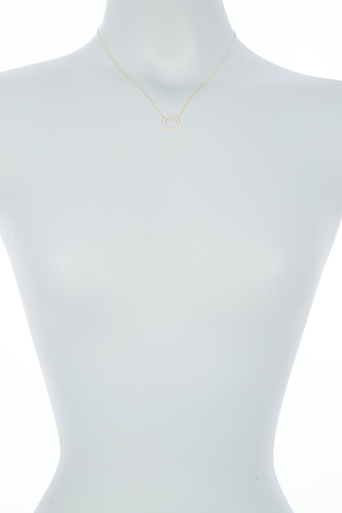 PAIGE NOVICK 14K Yellow Gold Pave Open Circle Pendant Necklace ...