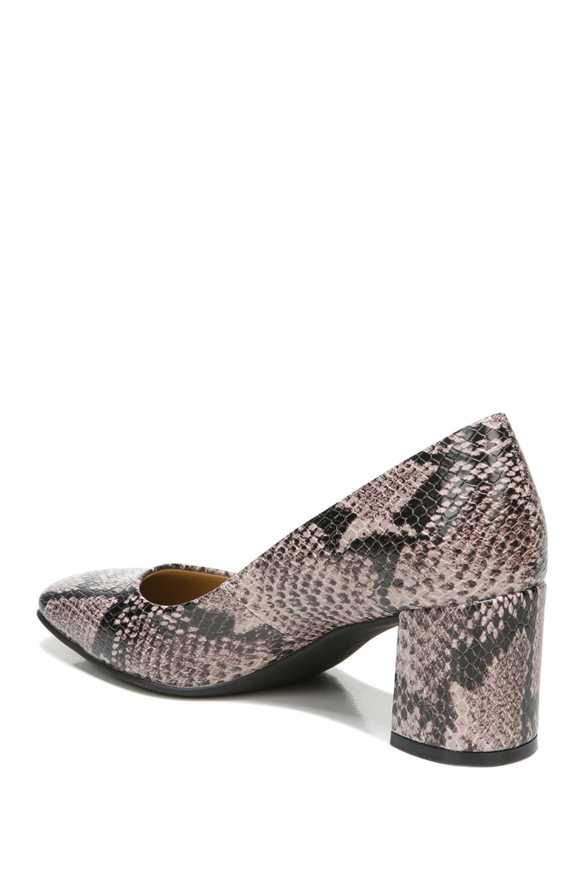 Naturalizer Warner Snake Skin Print Block Heel Pump - Wide Width ...