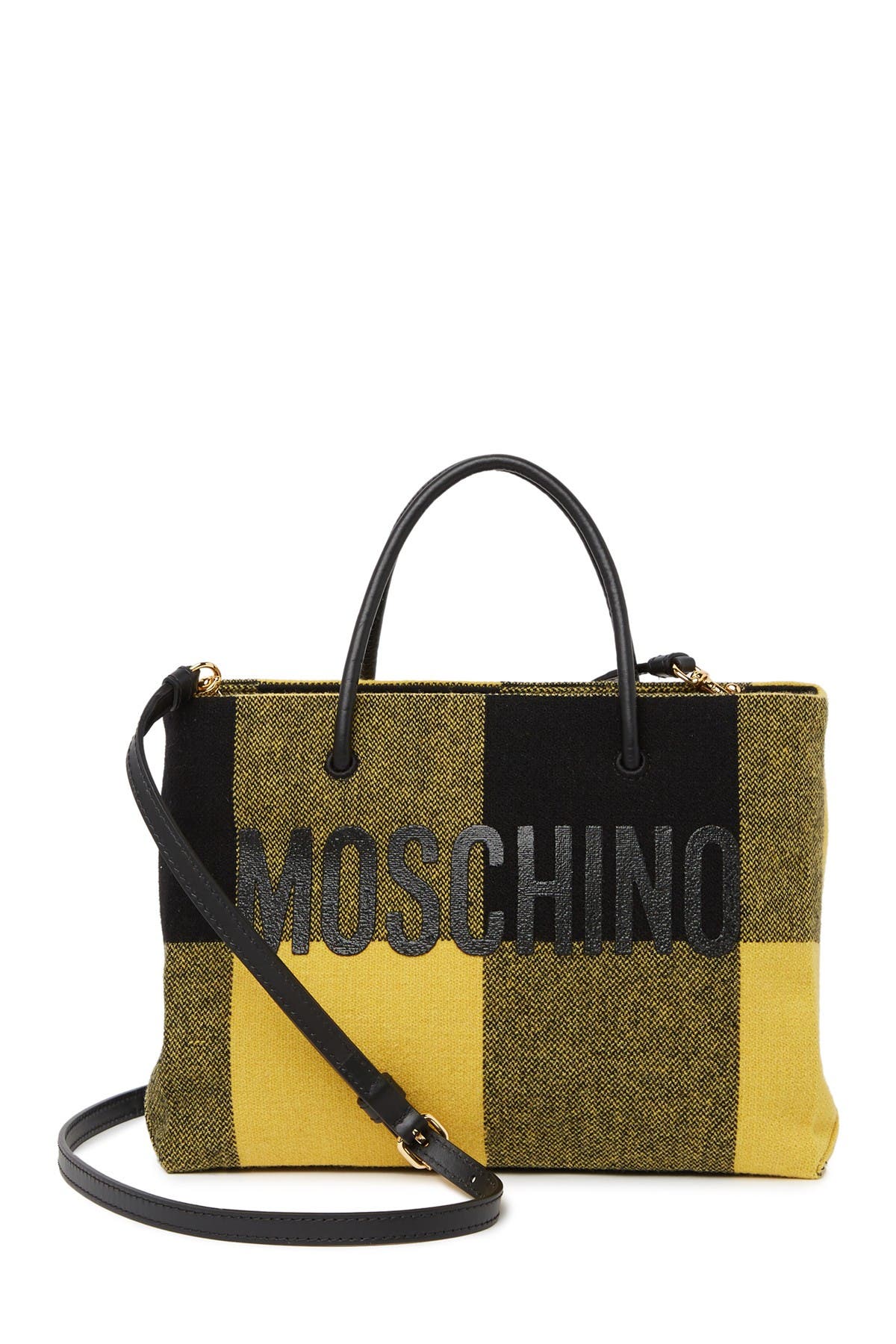 Moschino Plaid Print Logo Tote Bag | Nordstromrack