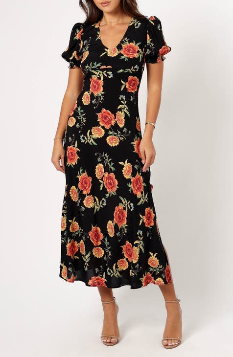 Black Floral Dresses for Women