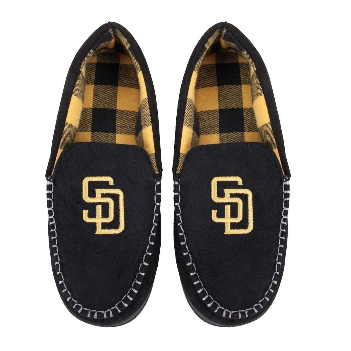 FOCO Men's FOCO San Diego Padres Team Logo Flannel Moccasin Slippers ...