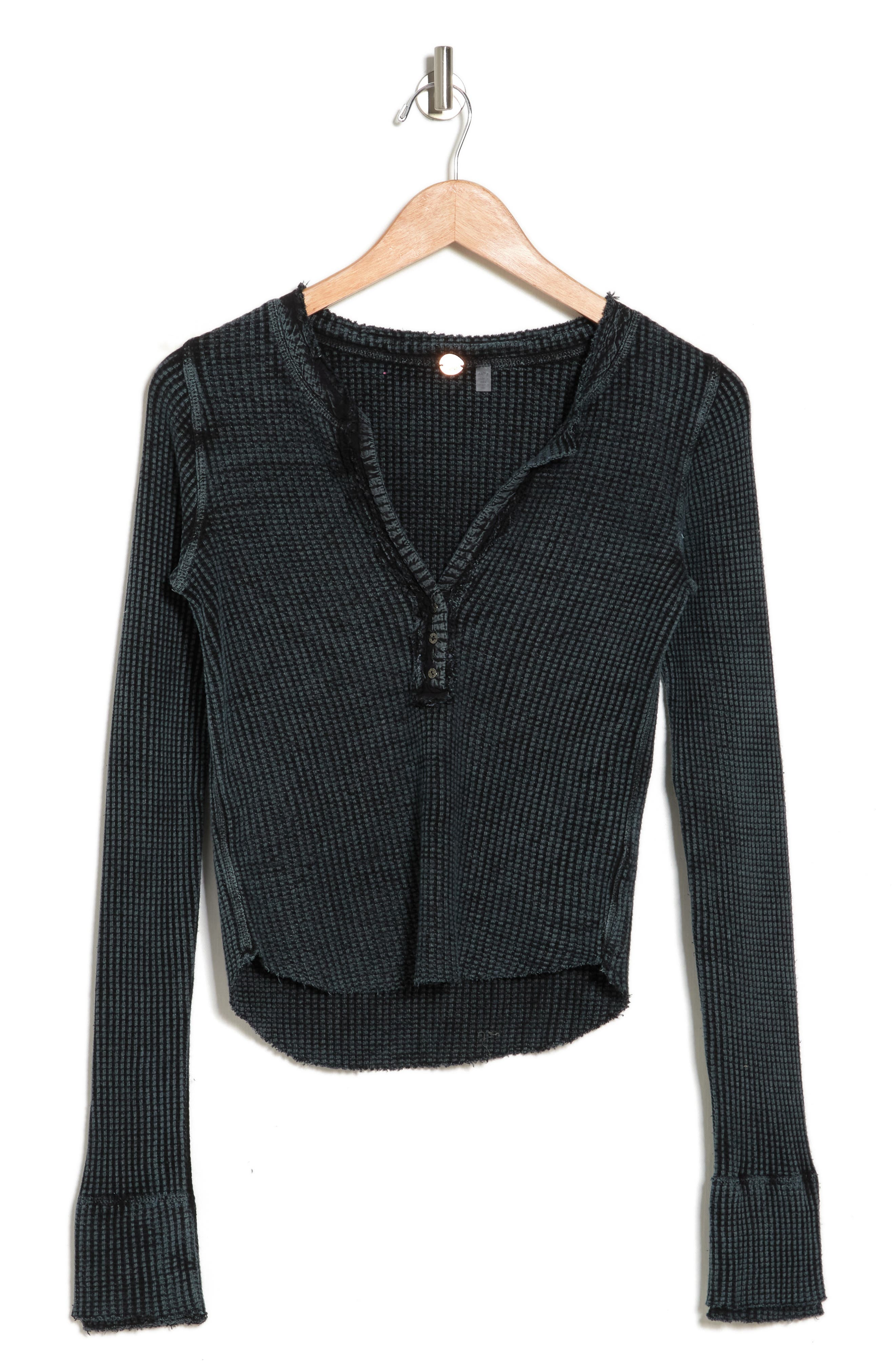Free People Colt Long Sleeve Waffle Knit Henley | Nordstrom