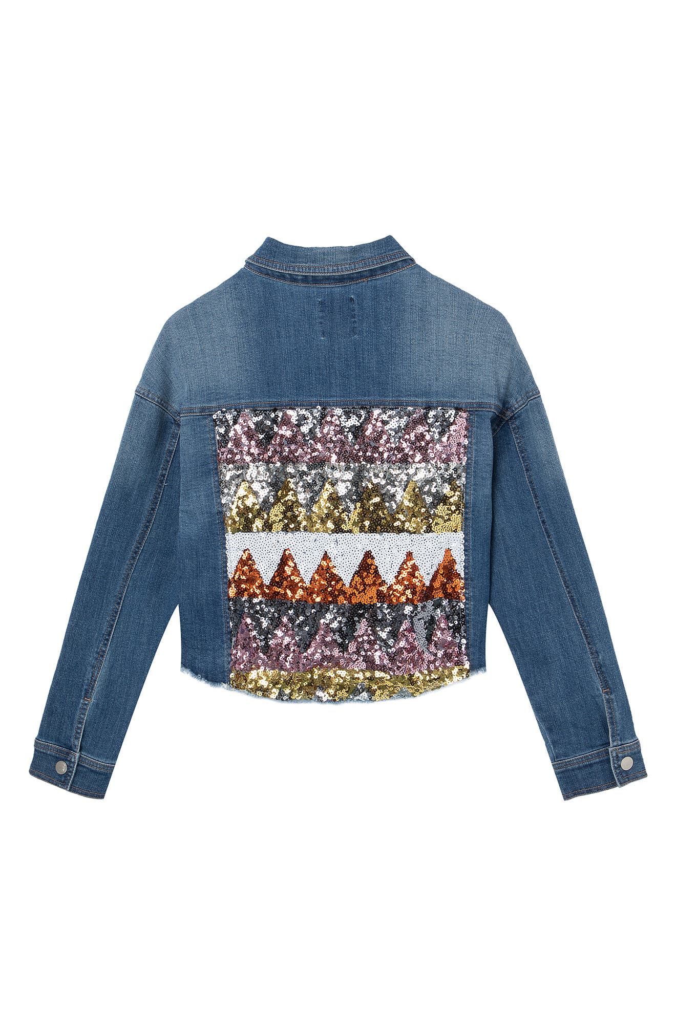 Truce Kids' Crop Sequin Denim Jacket | Nordstromrack