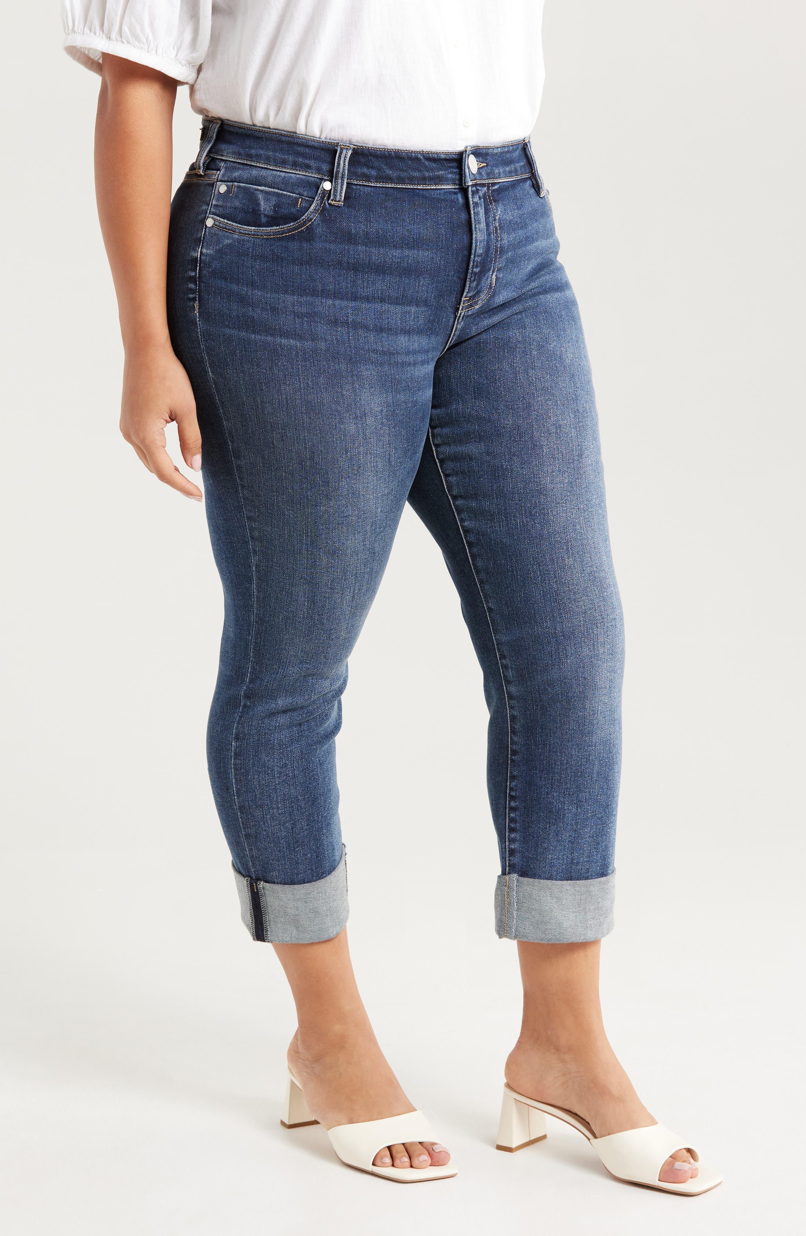 Liverpool Los Angeles Charlie Cuffed Mid Rise Crop Slim Jeans | Nordstrom