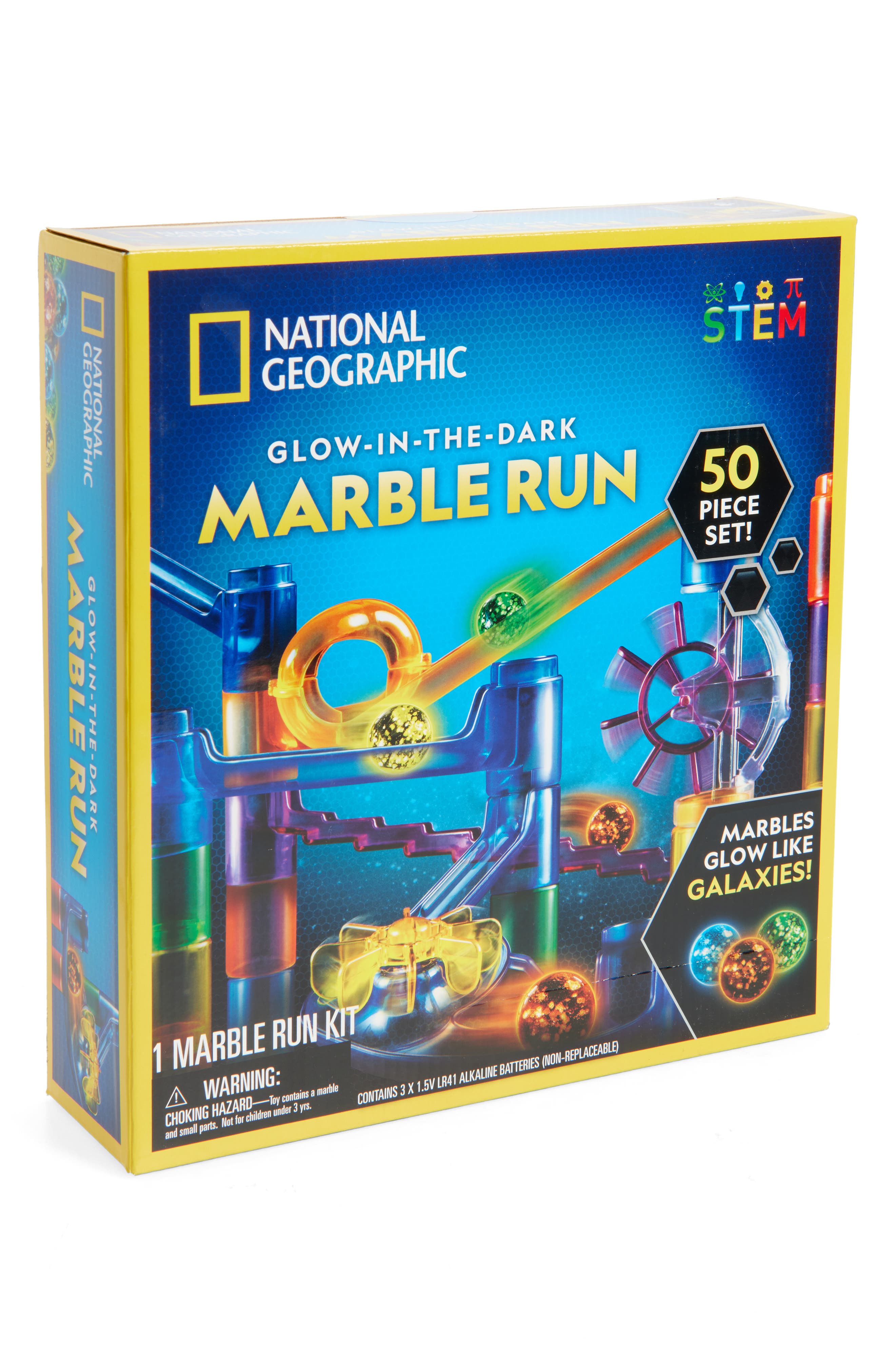 NATIONAL GEOGRAPHIC Glow-In-The-Dark Marble Run 50-Piece Kit | Nordstrom