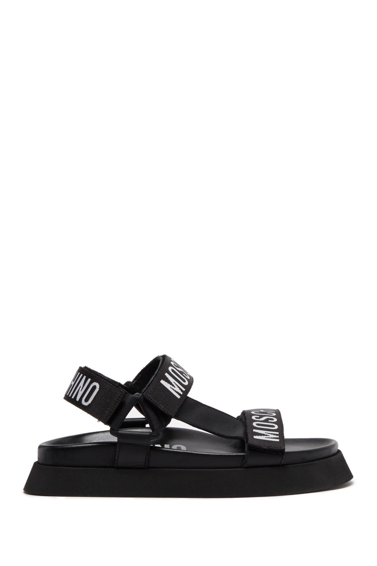 Moschino Flatbed Logo Strap Sandal | Nordstromrack