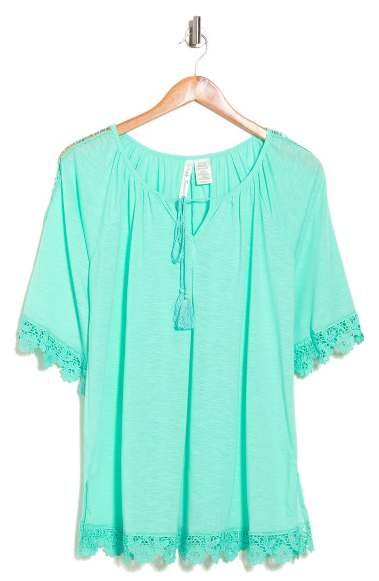 Forgotten Grace Crochet Trim Peasant Top | Nordstromrack