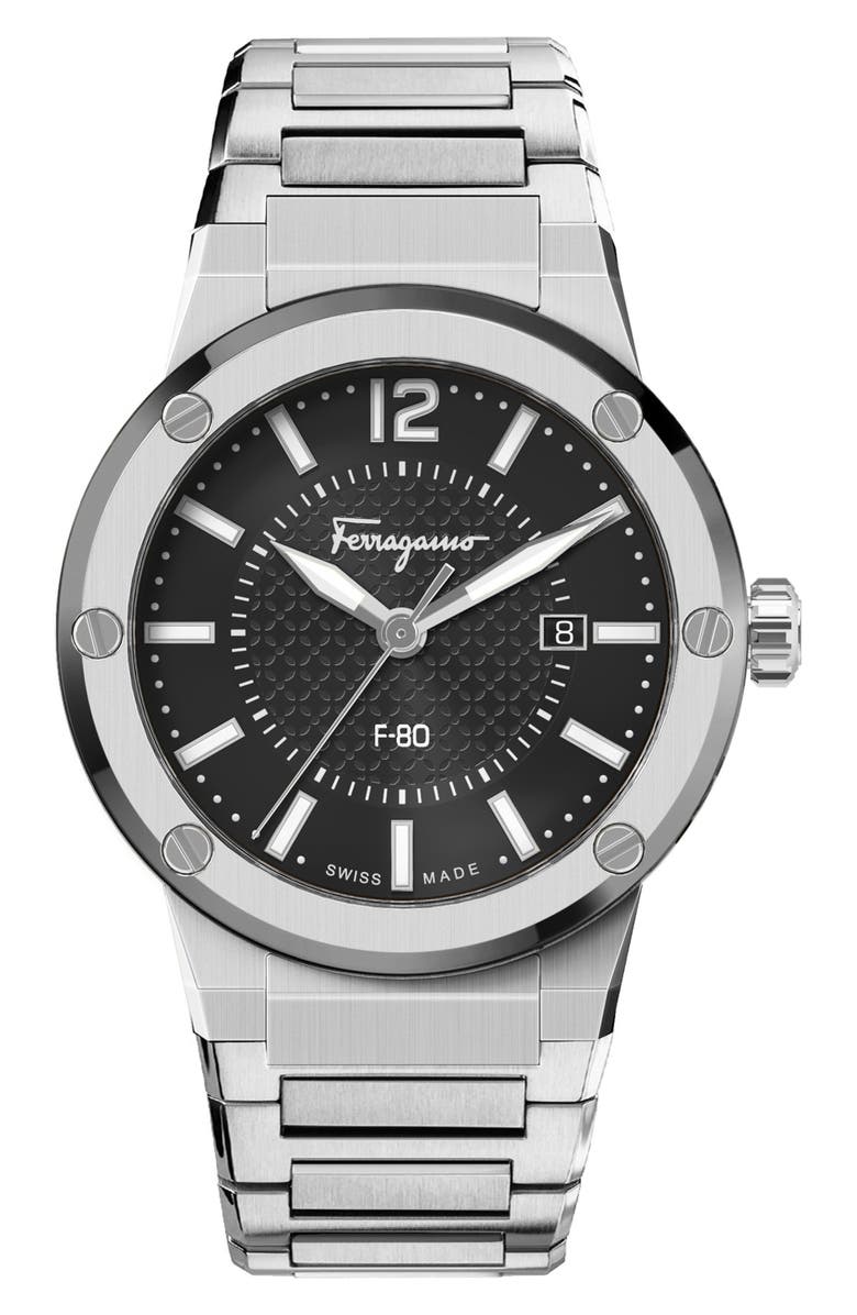 FERRAGAMO Salvatore Ferragamo F-80 Bracelet Watch, 44mm | Nordstromrack