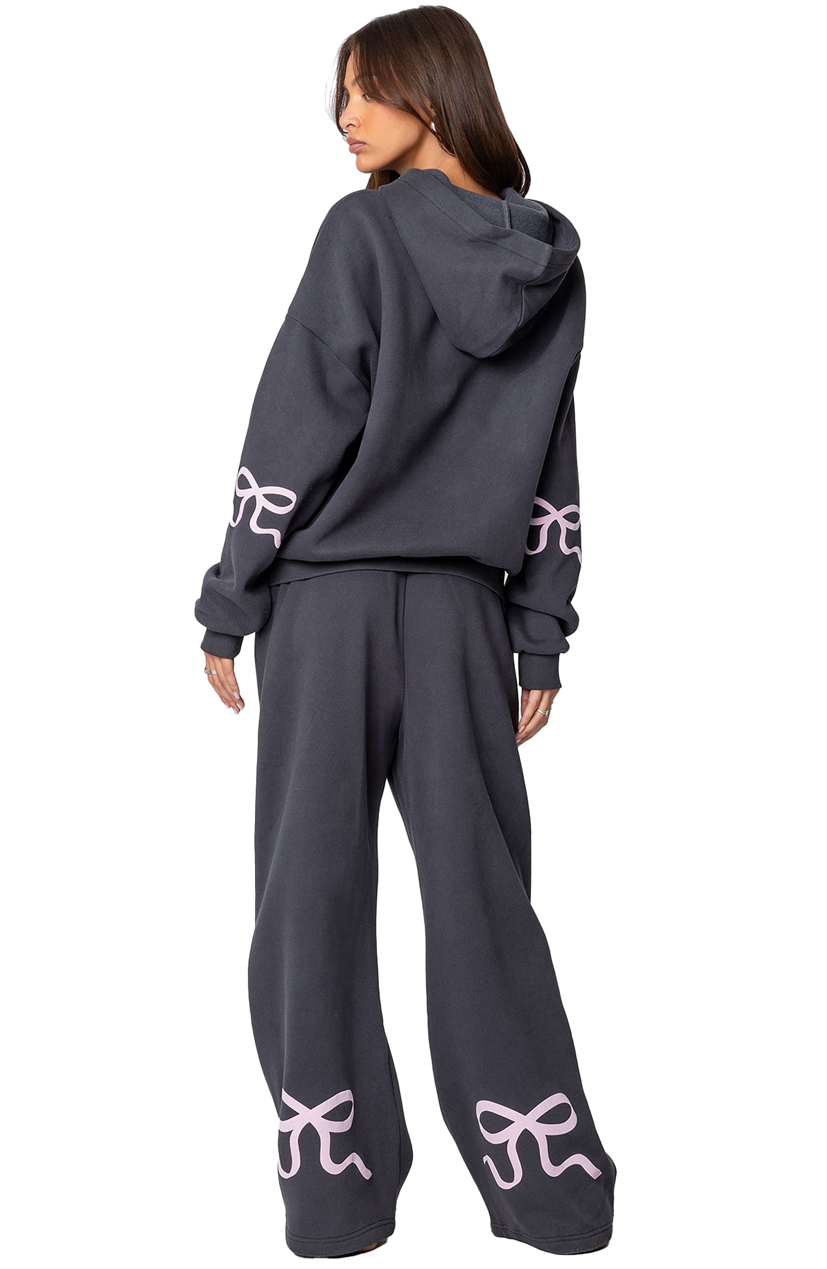 EDIKTED Bonney Bow Wide Leg Sweatpants | Nordstrom