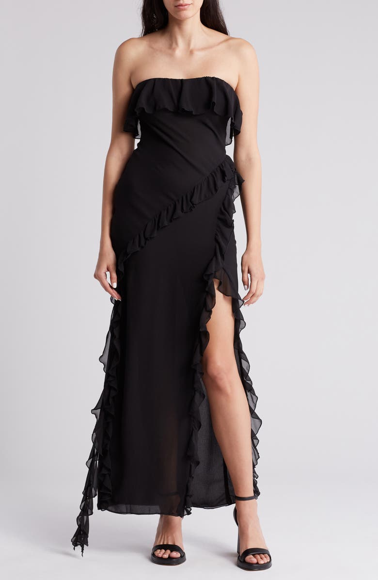 Know One Cares Ruffle Strapless Gown | Nordstromrack