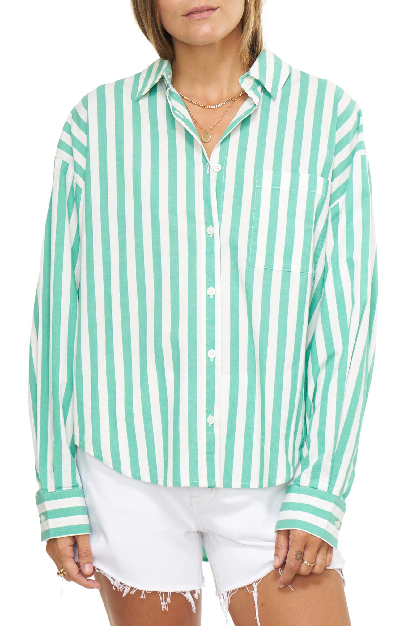 Sloane Oversize High-Low Button-Up Shirt (Women) | Nordstromrack