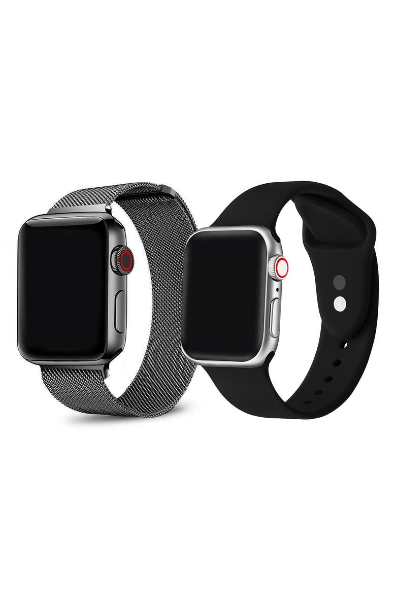 The Posh Tech Assorted 2-Pack Silicone & Stainless Steel Apple Watch ...