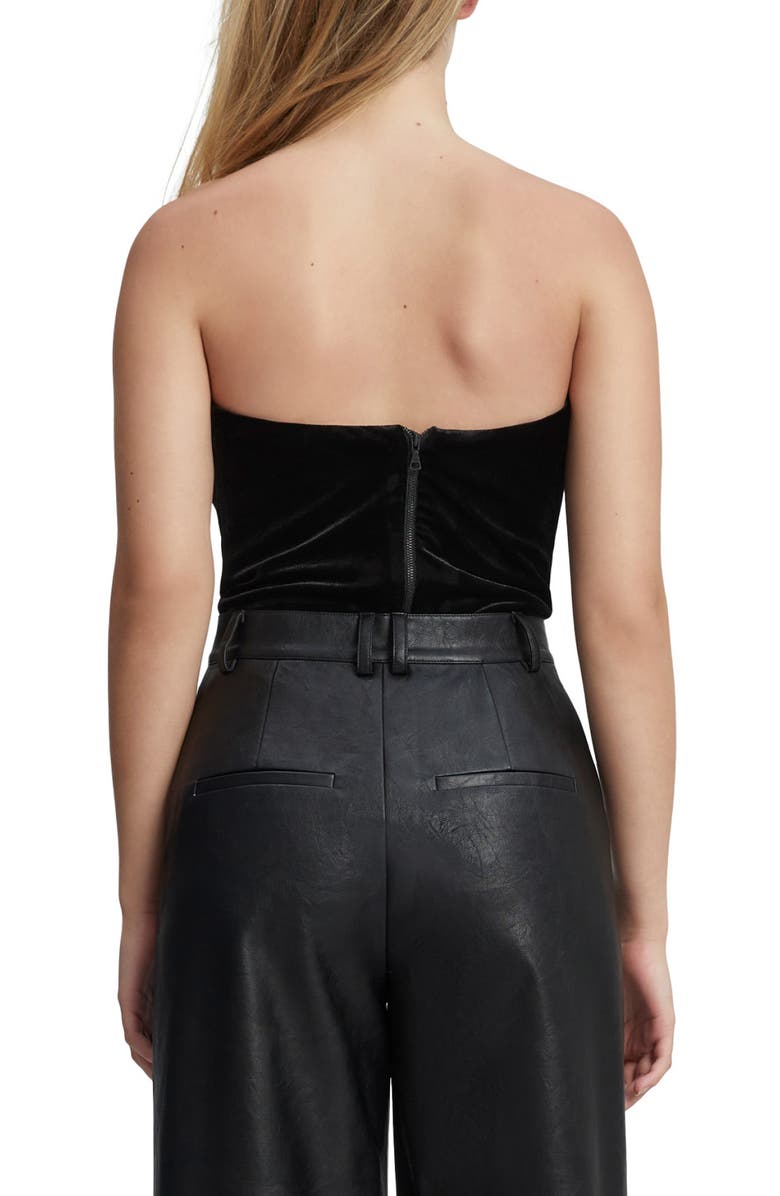 Bardot Eleni Strapless Velour Bodysuit | Nordstromrack