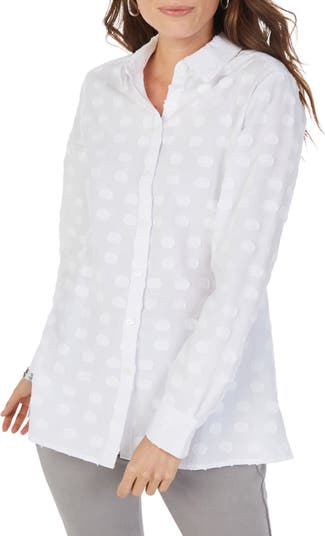 Foxcroft Journey Clip Dot Long Sleeve Button-Up Shirt | Nordstromrack
