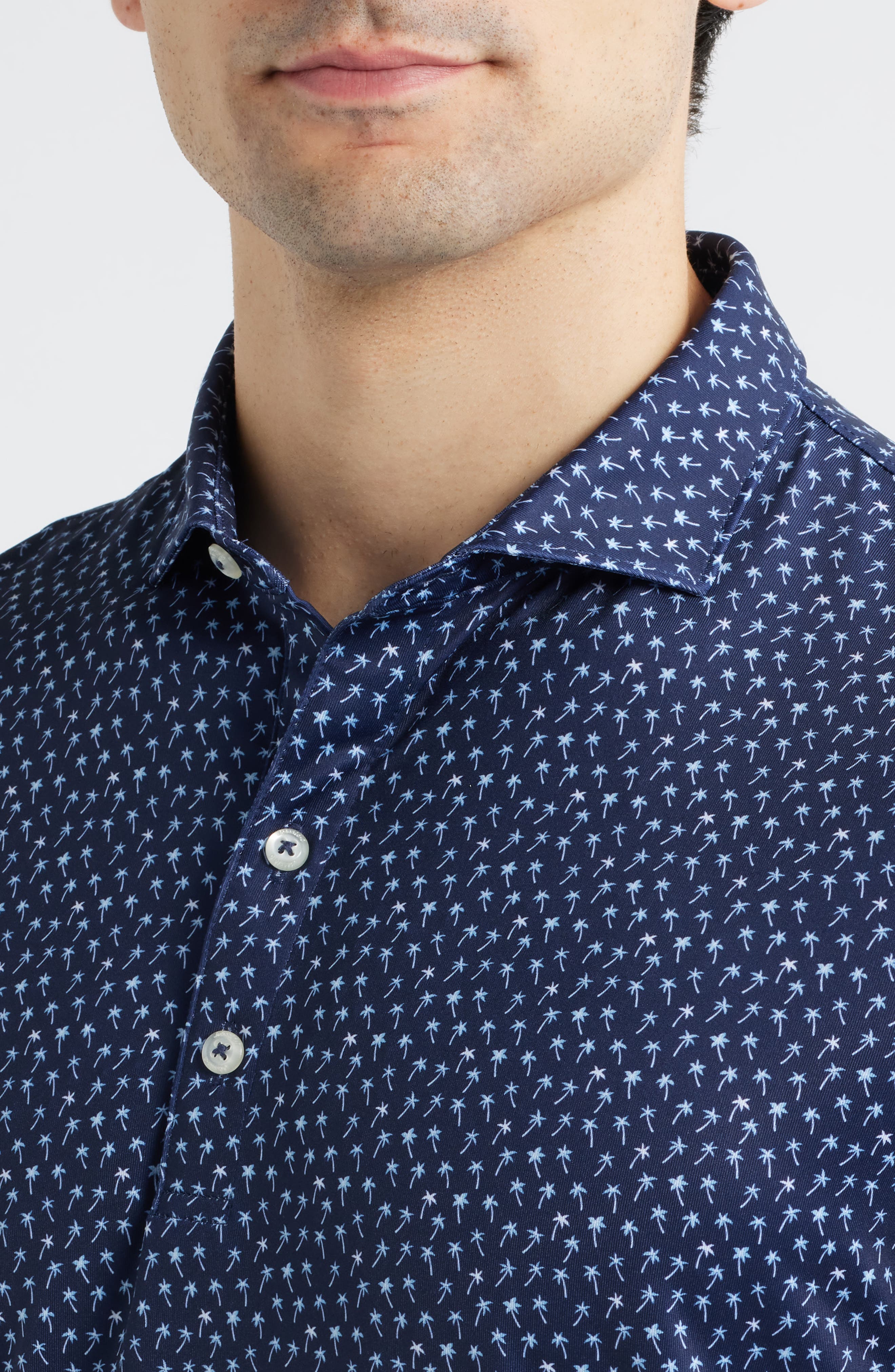 johnnie-O Marina Palm Tree Print Performance Jersey Polo | Nordstrom