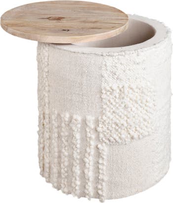 Anaya Boucle Patchwork Storage Side Table | Nordstrom