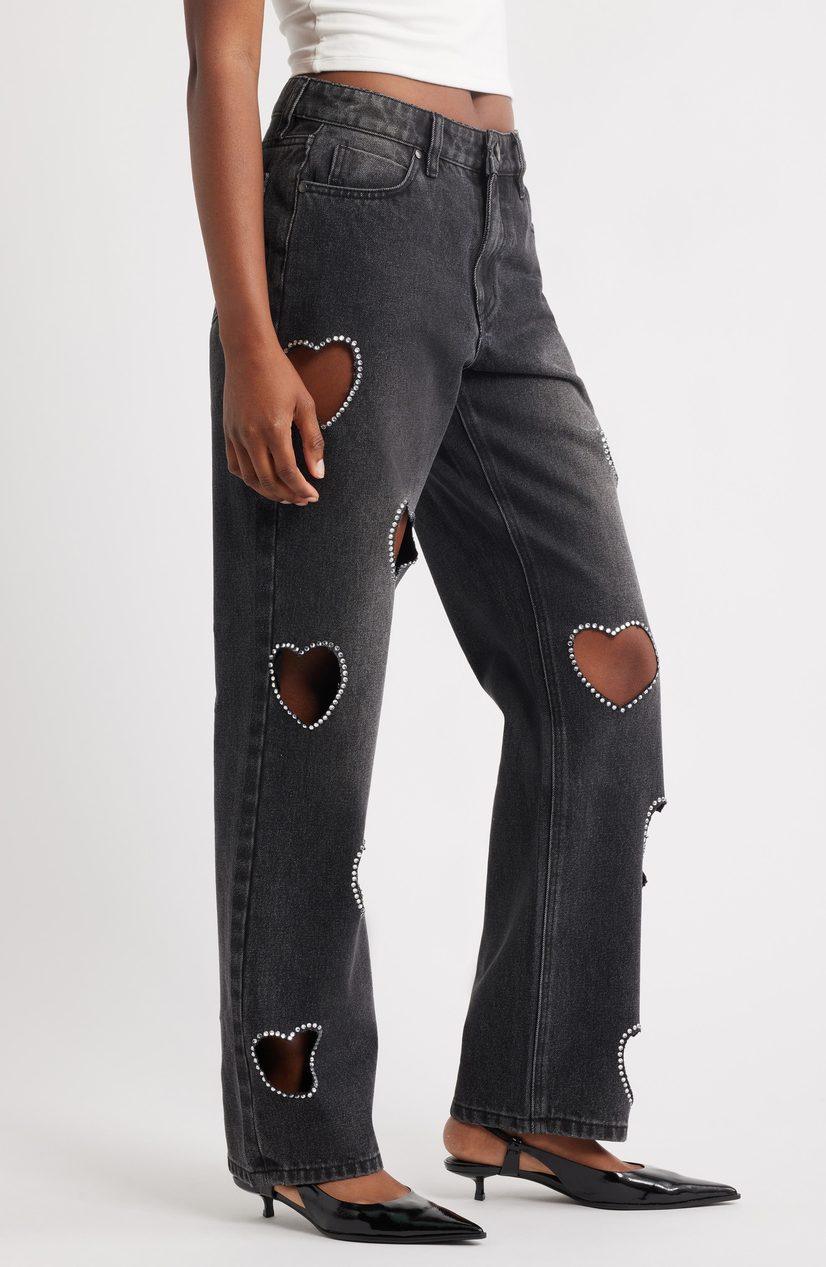 PTCL Heart Cutout Wide Leg Jeans | Nordstromrack