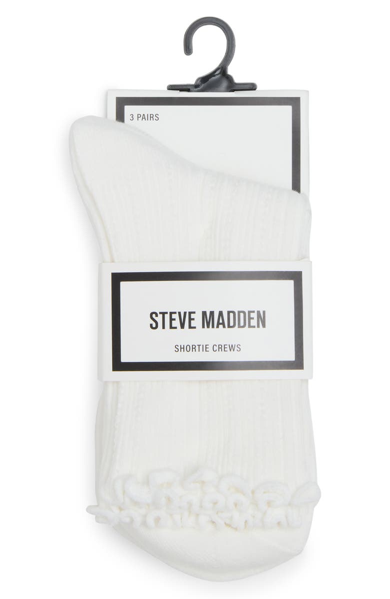 Steve Madden 3-Pack Chainstitch Shortie Crew Socks | Nordstromrack