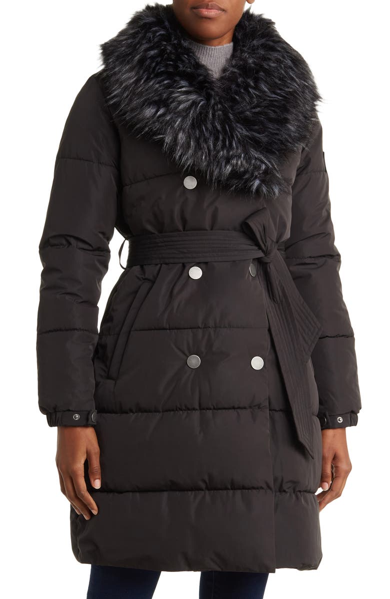 Noize Harriet Faux Fur Collar Puffer Jacket | Nordstromrack
