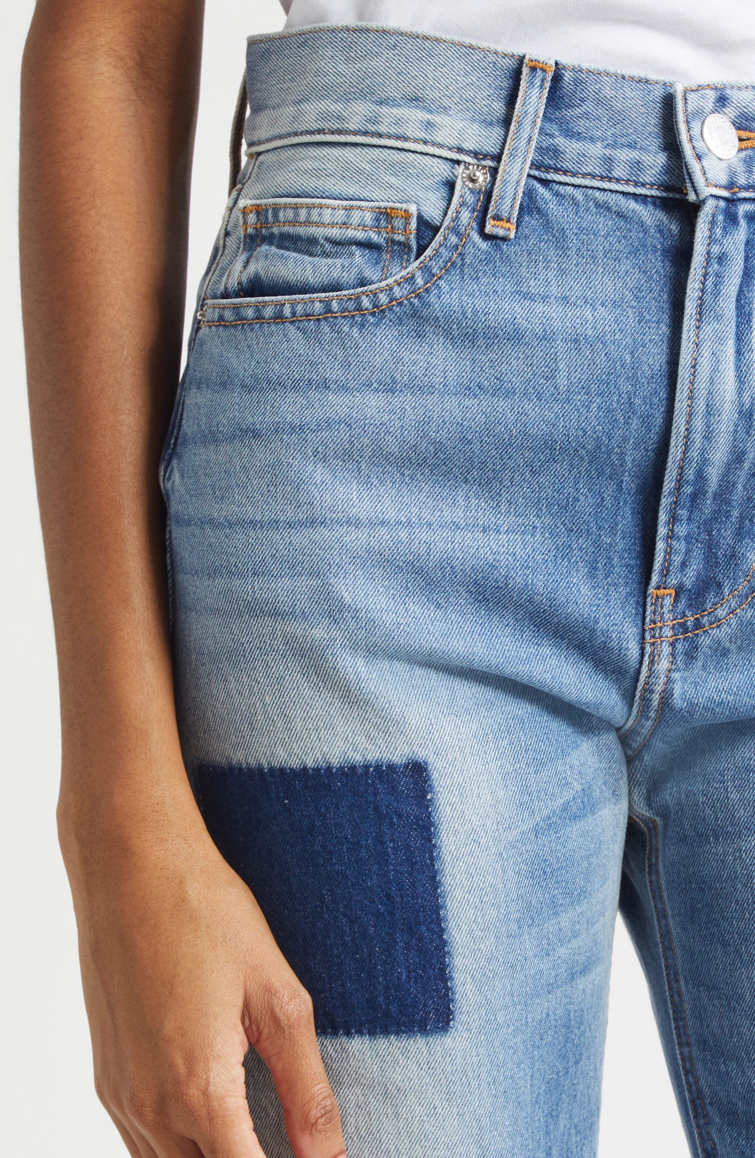 Veronica Beard Dylan Patchwork Straight Leg Jeans | Nordstrom
